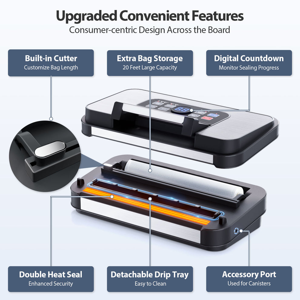 95Kpa Powerful Precision Vacuum Sealer, with 10-in-1 Functions, Easy-L – Beelicious